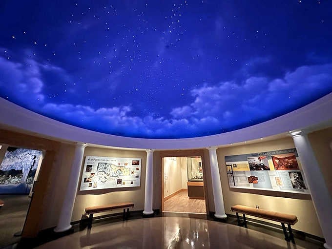 That stunning starlit ceiling sets the stage for the magical miniature journey you're about to experience.
