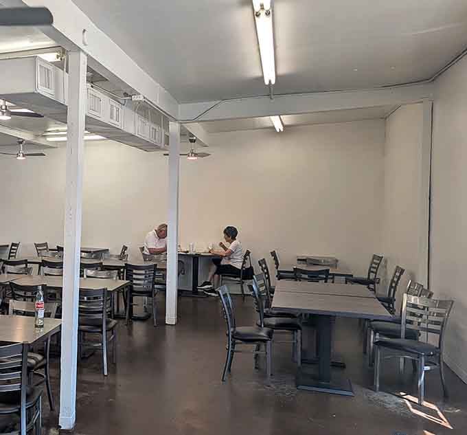 Simple tables, fluorescent lights, and absolutely zero pretense&mdash;just the way great Mexican food joints should look.