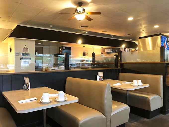 Clean booths, open kitchen views, and that perfect diner vibe where everyone feels like a regular immediately.