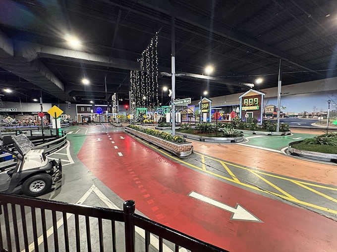 This indoor cityscape proves that teaching traffic safety doesn't require boring lectures, just really cool tiny cars.