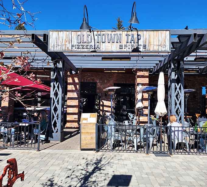 Old Town Tap's weathered sign promises cold beer and good times, which is really all you need after conquering the slopes.