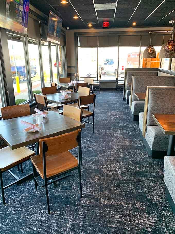 Clean lines, comfortable booths, and natural light create the perfect setting for a meal you won't forget.