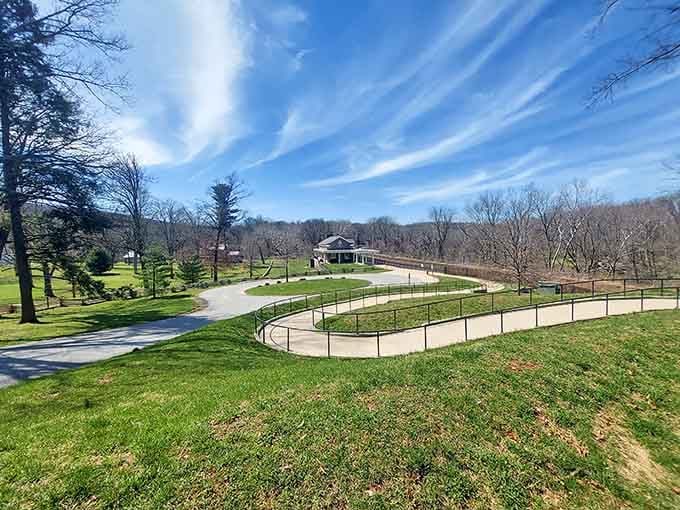 Rolling green hills and winding paths make this 3,500-acre park perfect for walking, biking, or contemplating history.
