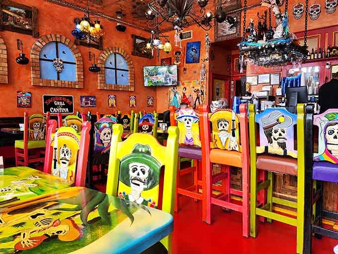 Those hand-painted skeleton chairs aren't just seating&mdash;they're basically the most photogenic dinner companions you'll ever have.