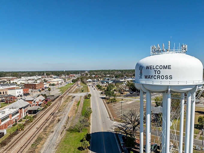 That water tower welcomes you like an old friend, promising affordable living and genuine community below.