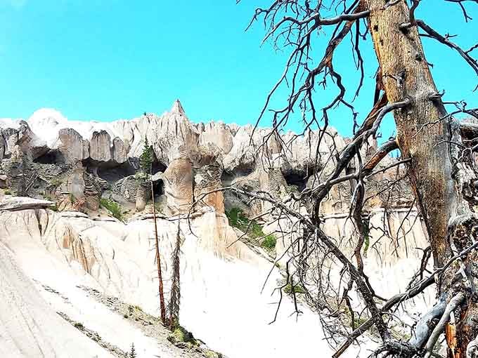 Those protective caps perched on top aren't just for show, they're the reason these formations still stand tall today.