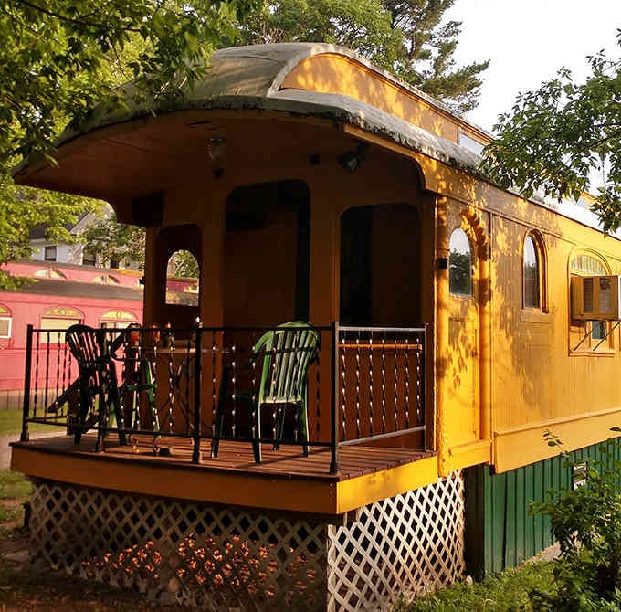 Your private porch overlooks actual grass instead of passing cornfields, which honestly sounds like an upgrade to us.