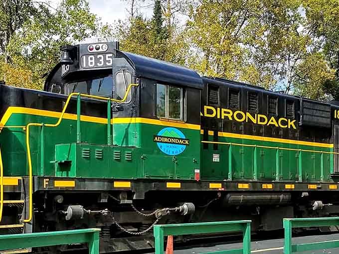 All aboard the green machine! This vintage locomotive promises mountain views without the uphill cardio workout.