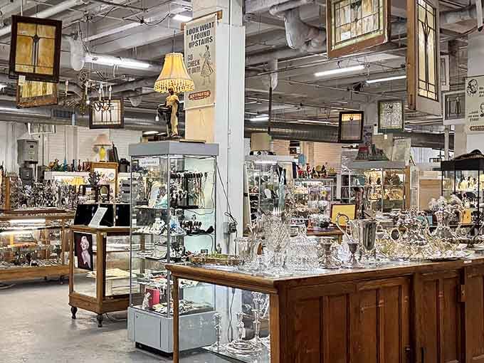 Those soaring industrial ceilings and sparkling glassware create an elegant treasure hunt you won't forget.