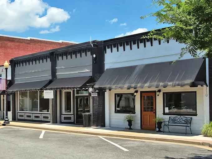 Clean lines and fresh paint give this downtown block a timeless appeal that never goes out of style.