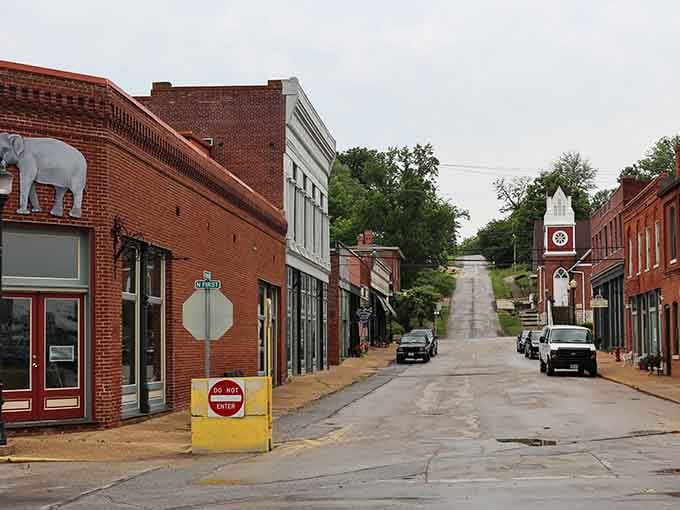 That uphill street view makes you grateful for power steering but nostalgic for simpler times gone by.