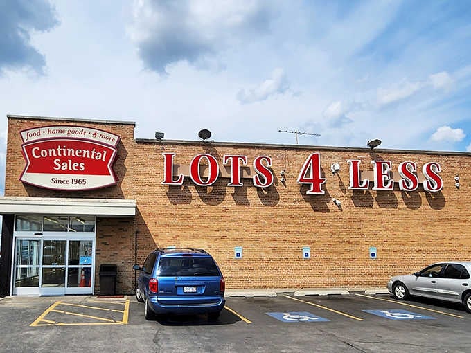That bold brick facade and giant lettering practically shout "your wallet called, it wants to stay full!"