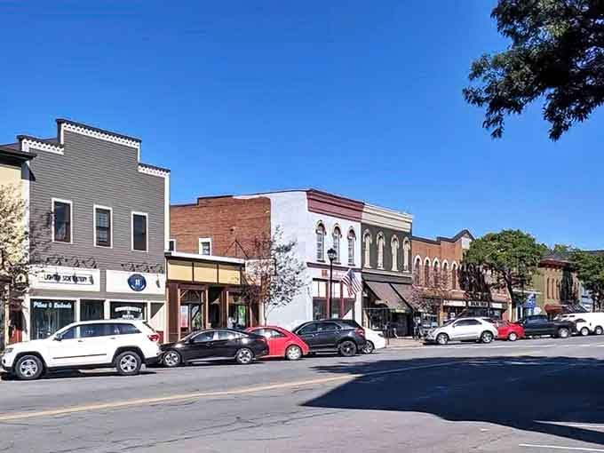 Classic storefronts line up like a Norman Rockwell painting, just waiting for you to step inside and explore.