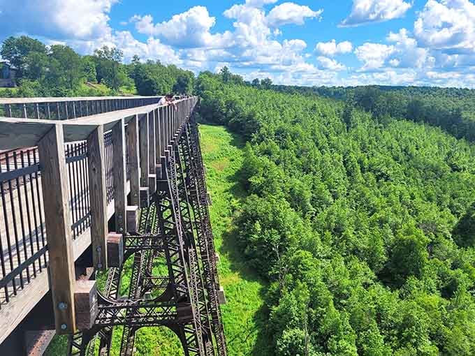 Walking on air 300 feet up, this engineering marvel offers views that'll make your knees wobble delightfully.