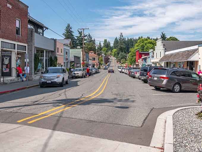 Langley's tree-lined streets invite leisurely strolls where the biggest decision is which charming shop to visit first.