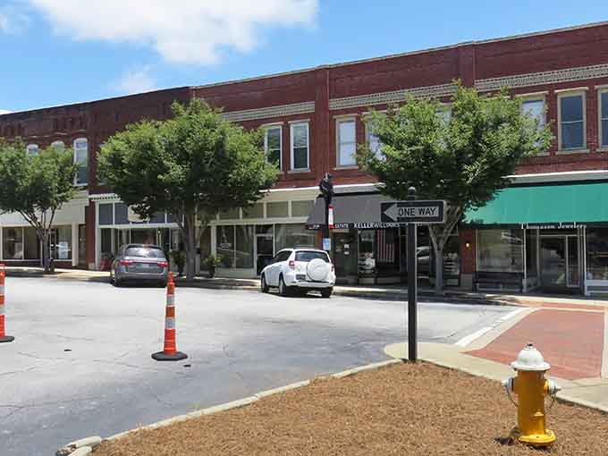 Tree-lined streets and brick storefronts create the kind of downtown where everyone still says hello to strangers.