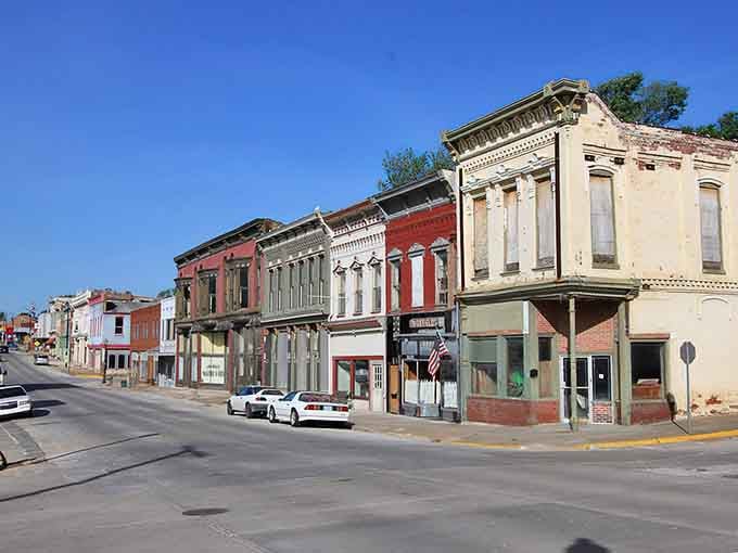 These colorful storefronts line up like a rainbow of possibilities, each one hiding treasures worth discovering today.