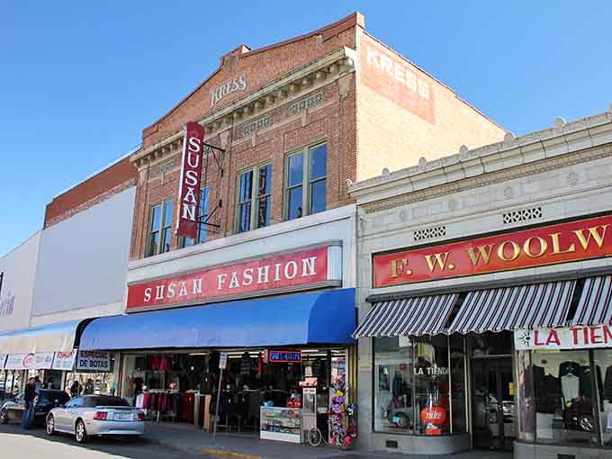Vintage brick buildings and old-fashioned awnings create a downtown that feels like stepping into a friendlier era.