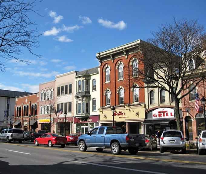 Main Street architecture that makes you want to grab lunch and stay for the afternoon stroll.