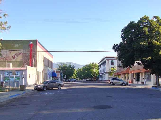 Wide streets and mountain views create a peaceful backdrop for this northeastern California community.