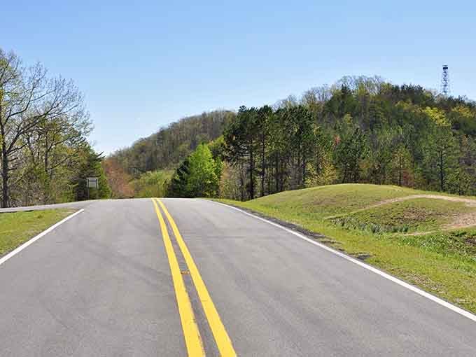Springtime on this smooth ribbon of asphalt means rolling hills that stretch like a green welcome mat to tomorrow.