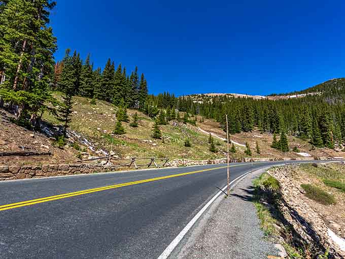 Breathtaking peaks frame this pristine highway where the air is so crisp you can practically taste it.