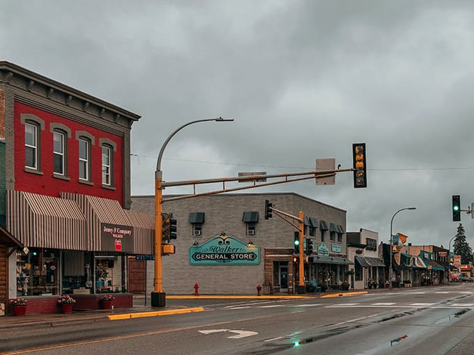 That striped awning and vintage signage prove small-town charm never goes out of style, just gets better with age.