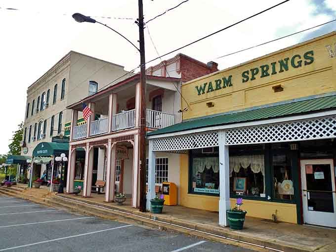 Historic storefronts line up like old friends waiting to share stories from a gentler era.