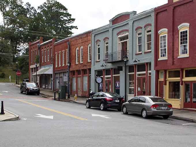 These historic buildings wear their age beautifully, their painted facades creating a rainbow of small-town charm and character.
