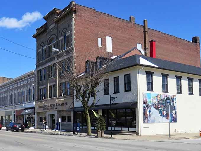 Connersville's brick buildings stand tall like they're auditioning for a classic movie about honest, hardworking communities.