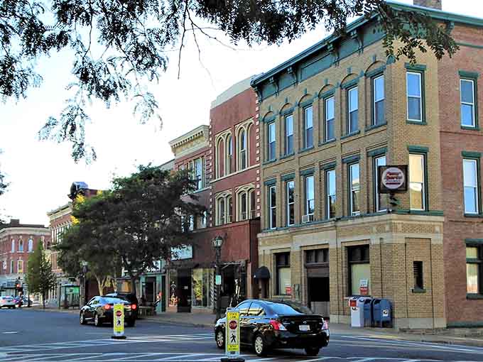 Downtown architecture showcases ornate details and craftsmanship that modern builders simply don't bother with anymore, and it shows beautifully here.