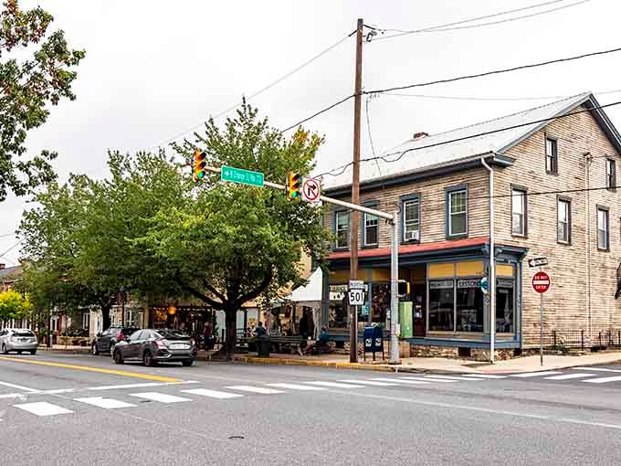 Corner shops and mature trees remind you that some places never needed a makeover to look absolutely perfect.