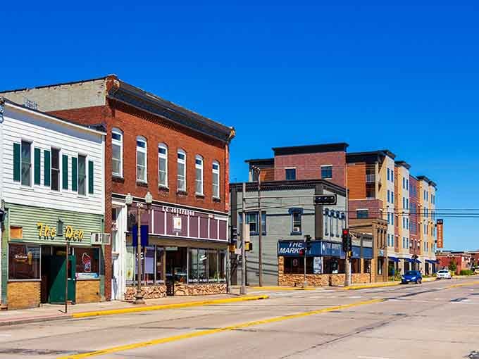 Historic buildings line up like old friends catching up, each one telling stories from a century past.