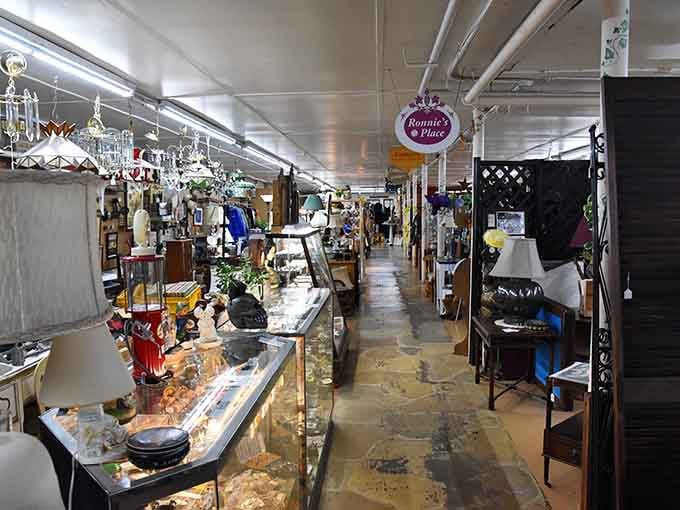 Inside, vendor booths stretch endlessly like a well-organized time machine with something special around every corner.