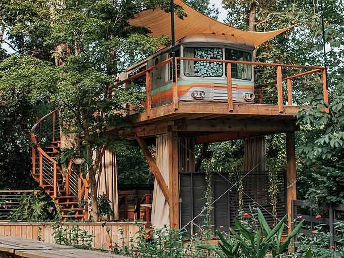 Who says you can't have vintage charm suspended in the air? This converted trailer proves otherwise.