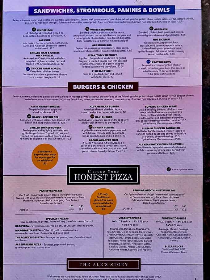 This menu reads like a greatest hits album, with deep dish pizza headlining the show.