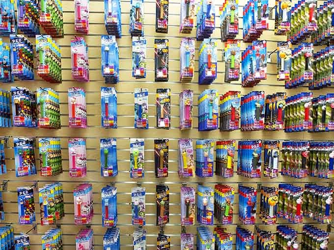 When someone asks how many PEZ dispensers is too many, this wall confidently answers: there's no such thing.