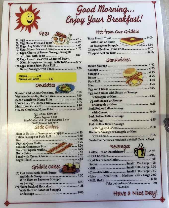 When your breakfast menu greets you with a smiling sun, you know good things are coming.