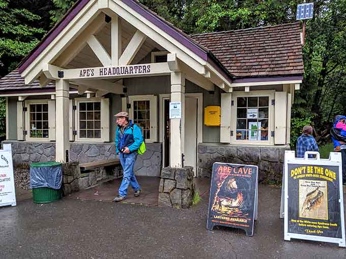 Ape's Headquarters: where friendly rangers make sure you don't wander into a lava tube unprepared.
