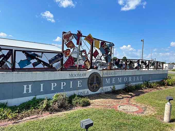 The Hippie Memorial celebrates a colorful chapter in American history with genuine artistic flair and community pride.