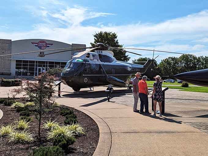 Nothing beats standing next to a helicopter that's seen more action than most action movies combined.