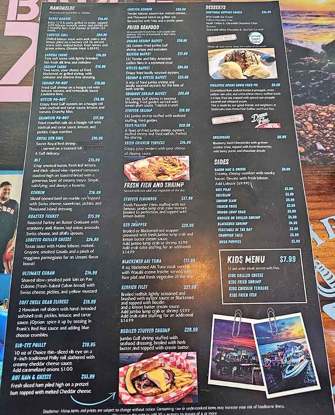 This menu reads like a Gulf Coast greatest hits album, and trust me, every track is a banger.
