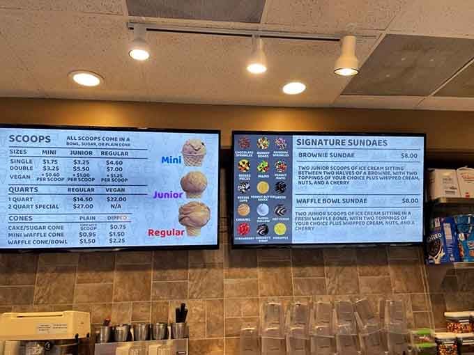 This menu board is basically a choose-your-own-adventure book, except every ending involves delicious frozen treats and happiness.
