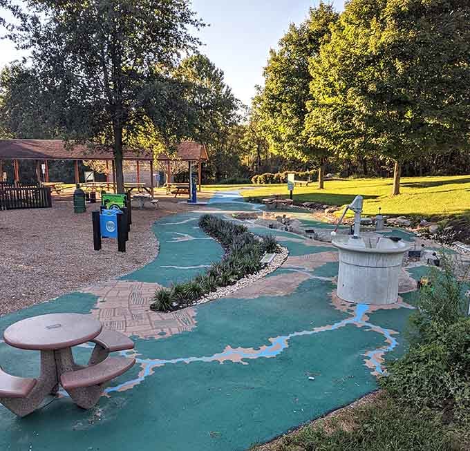 Mini golf surrounded by nature at Rockfield Park, where family fun meets fresh air in perfect harmony.