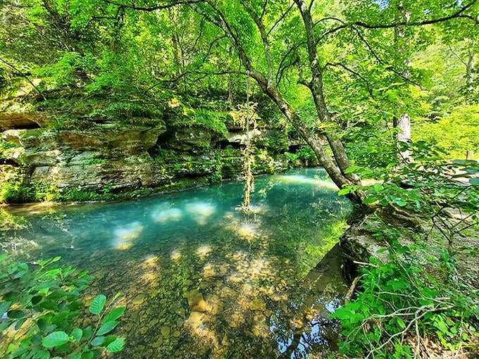 Water so clear you can count the pebbles below, which beats counting mysterious floating objects at public pools.