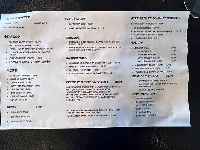 This menu reads like a love letter to the Pacific Ocean, written by someone who actually knows what they're doing.