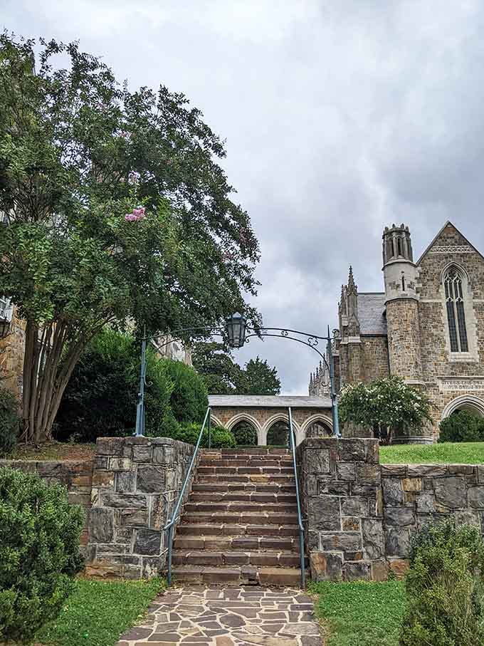 These stone steps have seen more dramatic entrances than a soap opera, leading you straight into architectural heaven.