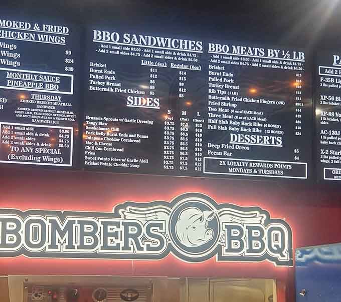 This menu board is basically a choose-your-own-adventure novel, except every ending involves delicious smoked meat.