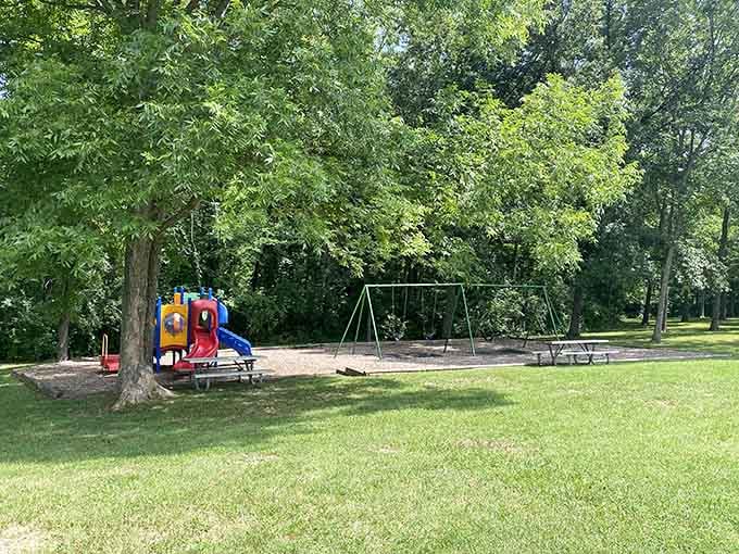Shaded playgrounds and open green spaces make this the perfect spot for grandkids to burn off energy.
