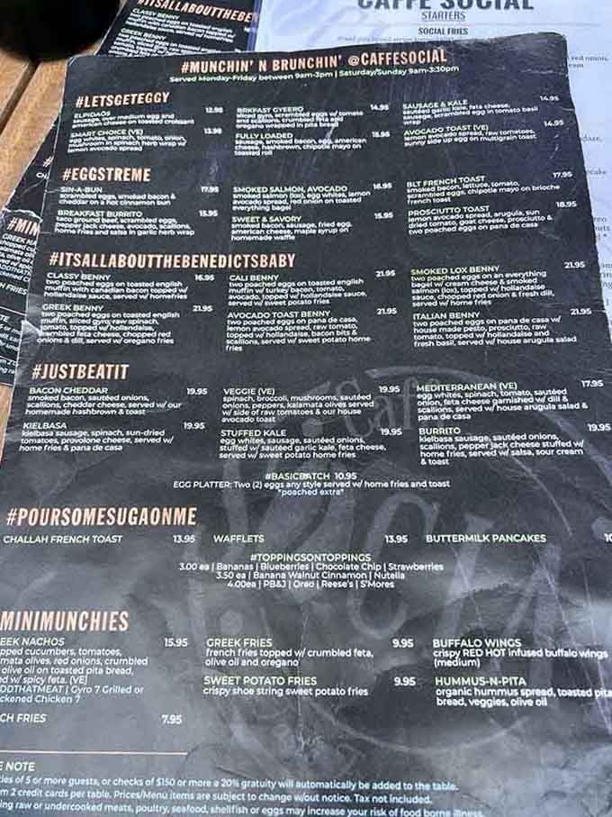 When a menu needs hashtags to organize itself, you know you're in for some seriously creative eating adventures.